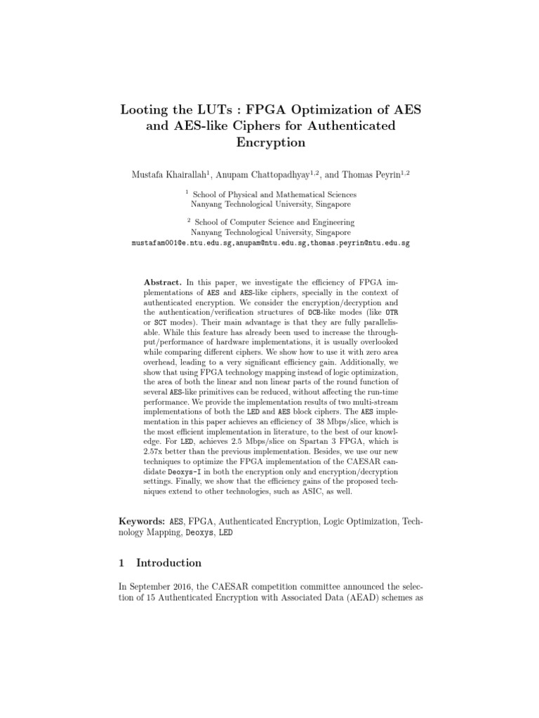 Looting The LUTs | PDF | Field Programmable Gate Array | Encryption