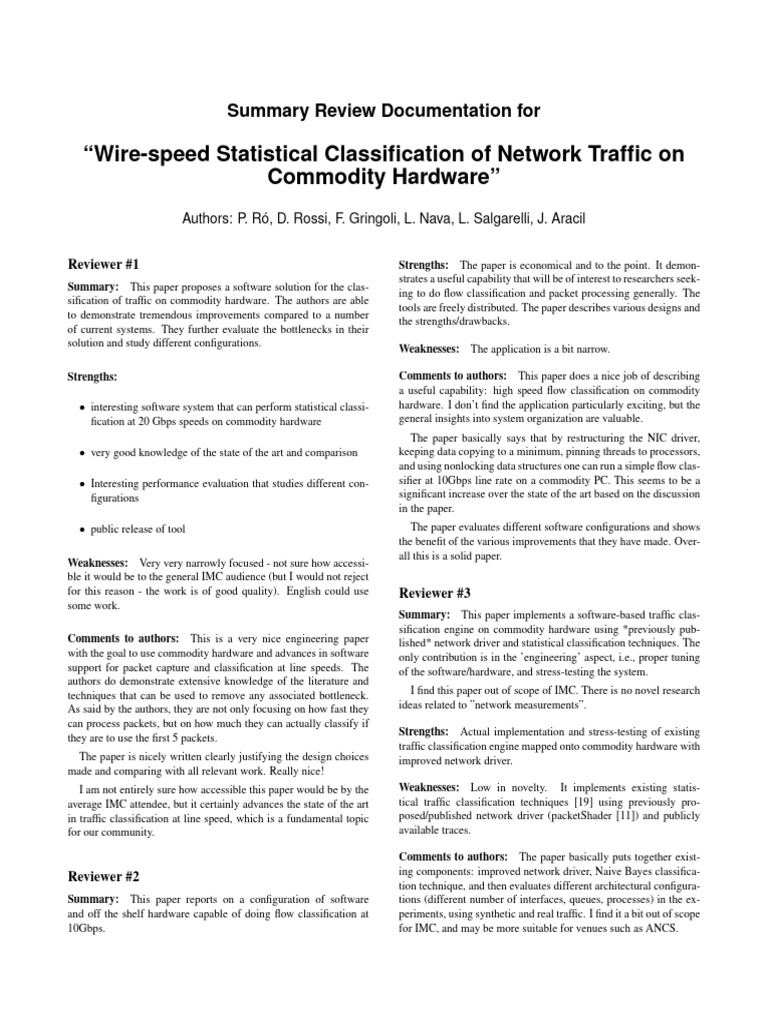 Network-Traffic in Commodity Hardware | PDF | Transmission Control ...