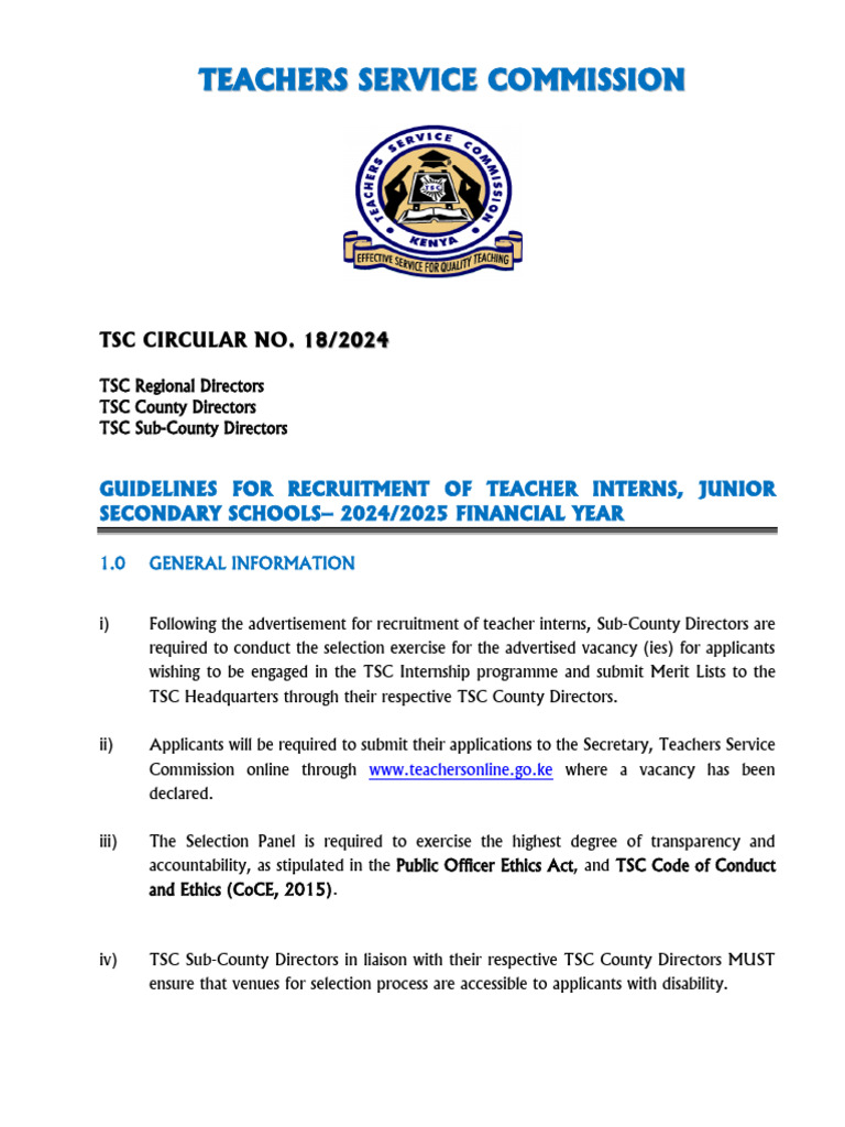 Guidelines For Recruitment of JSS Interns | PDF | Bachelor's Degree | Academic Degree