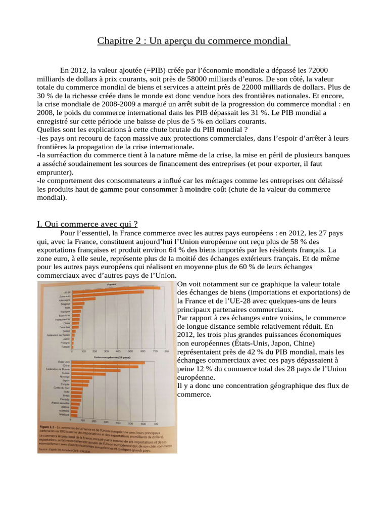 Commerce mondial : enjeux et dynamiques | PDF | France | Libre-échange