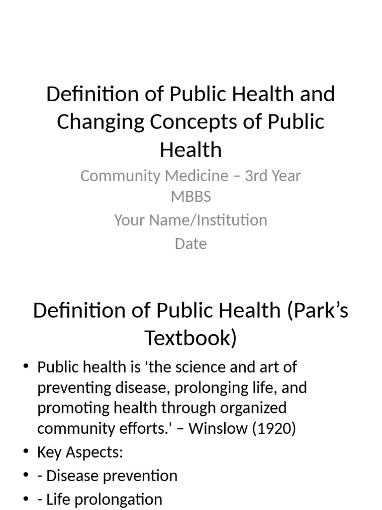 Public Health Park Concepts | PDF | Public Health | Preventive Healthcare