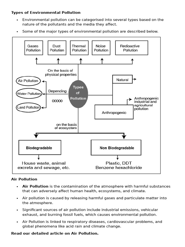 Overview of Environmental Pollution Types | PDF | Pollution | Water ...