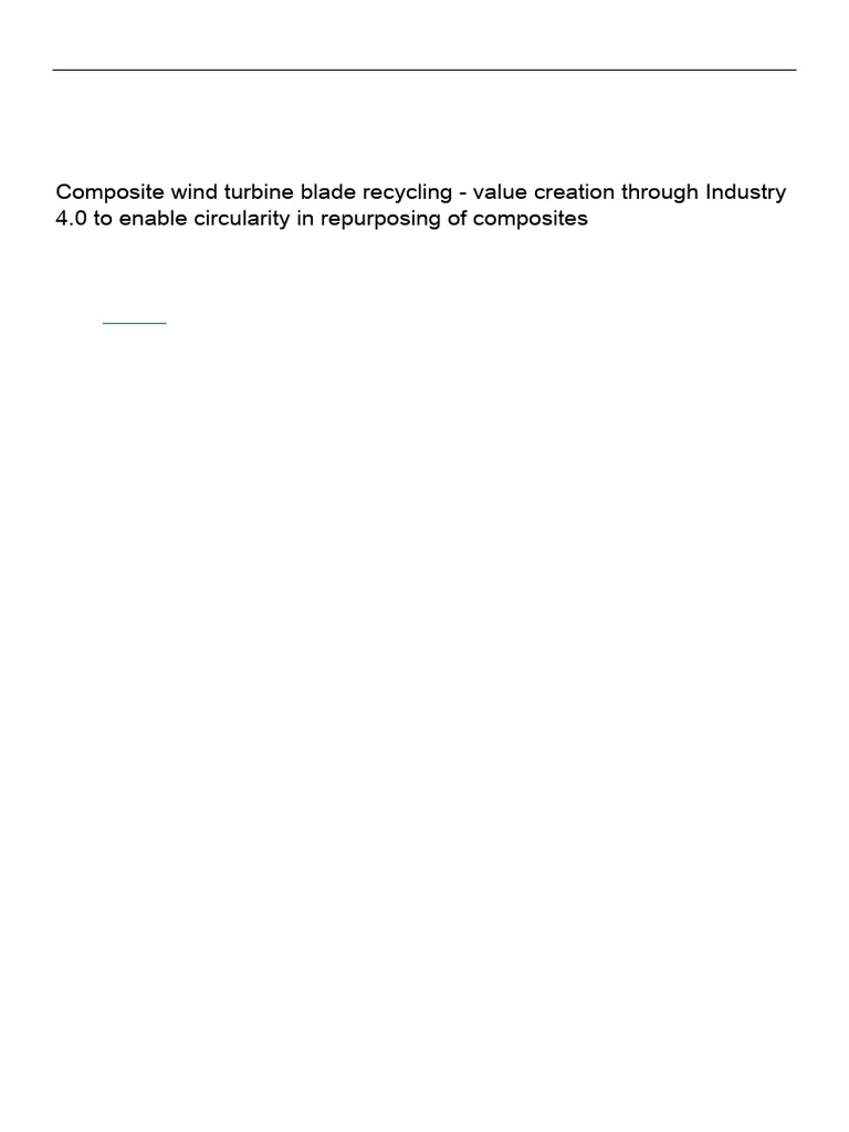 Composite Wind Turbine Blade Recycling - Value Creation Through ...