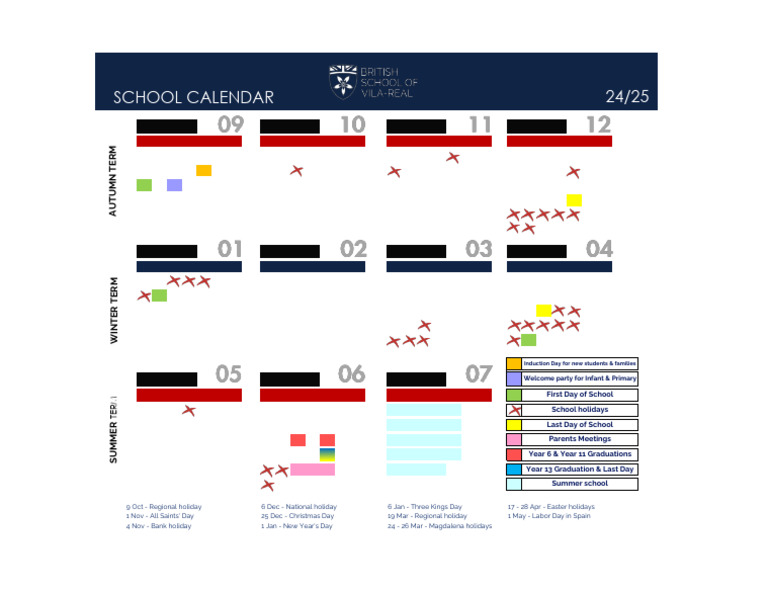 School Calendar 2024 2025 1 | PDF | Observances | Holidays
