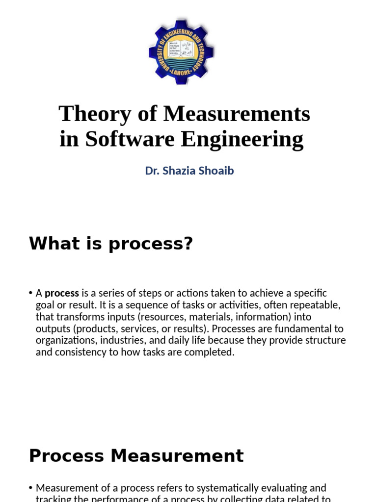 Theory of Measurements in Software Engineering Lec 6 | PDF | Efficiency | Capacity Utilization