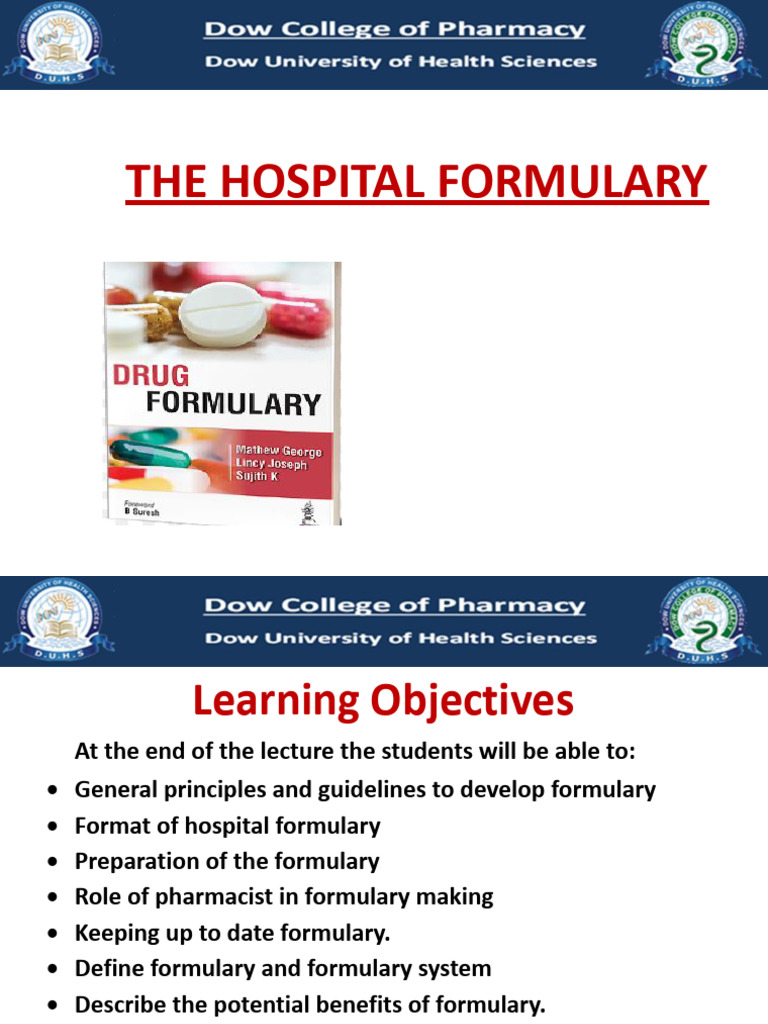 Hospital Formulary 2024 | PDF | Pharmacy | Food And Drug Administration