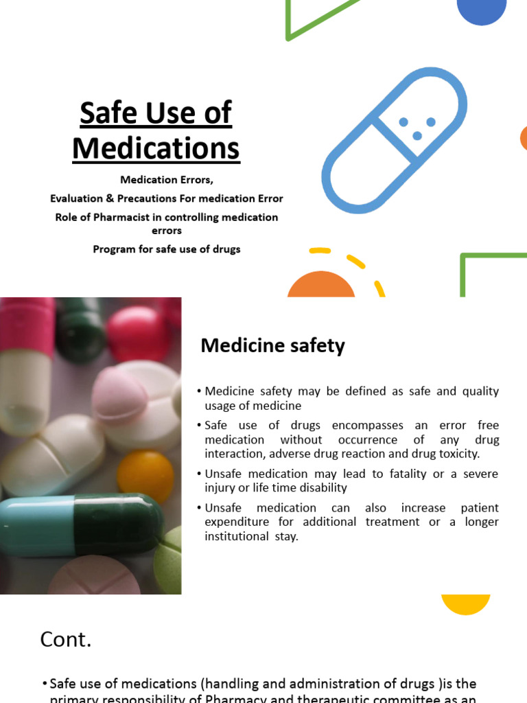 Safe Medication Use and Error Prevention | PDF | Pharmacy | Medical Error