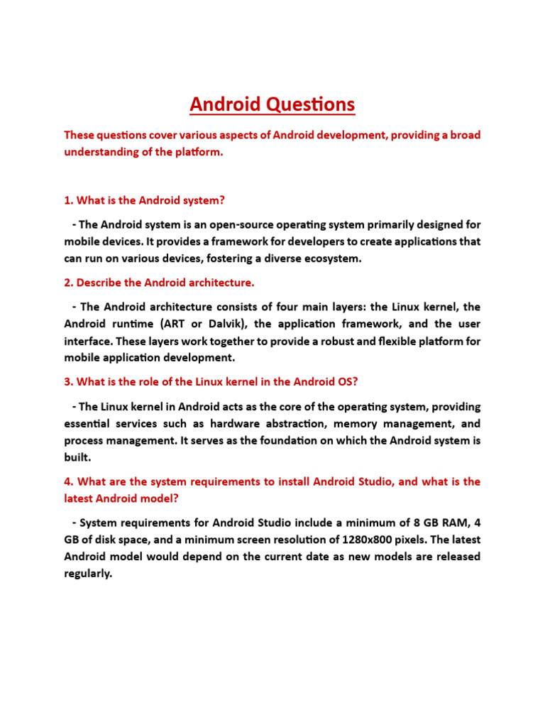 Android QuestionBank Unit1 Unit6 | PDF | Android (Operating System ... Android QuestionBank Unit1 Unit6 | PDF | Android (Operating System ...