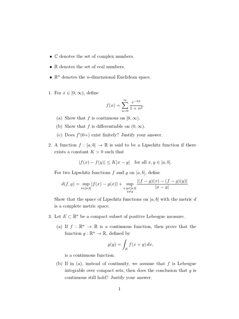 JRF-Math-MTA-2021 jrf isi | PDF | Continuous Function | Lebesgue ...