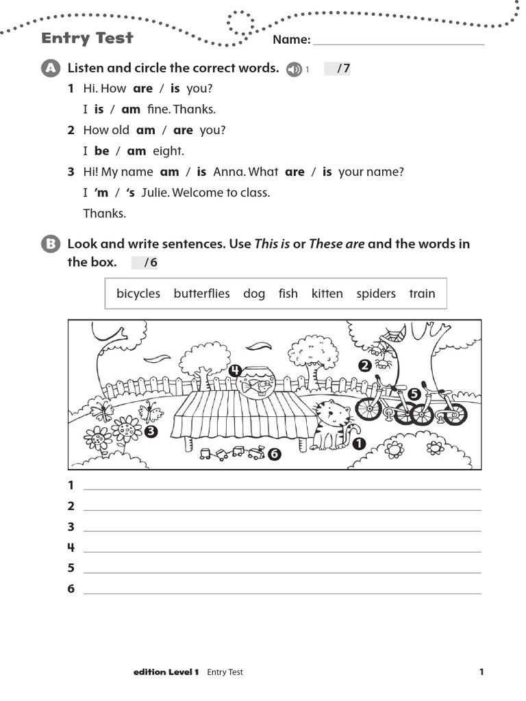 Od2e l1 Entry Test | PDF