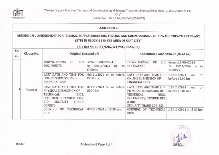 Addendum-2-STP - BLK 11 | PDF