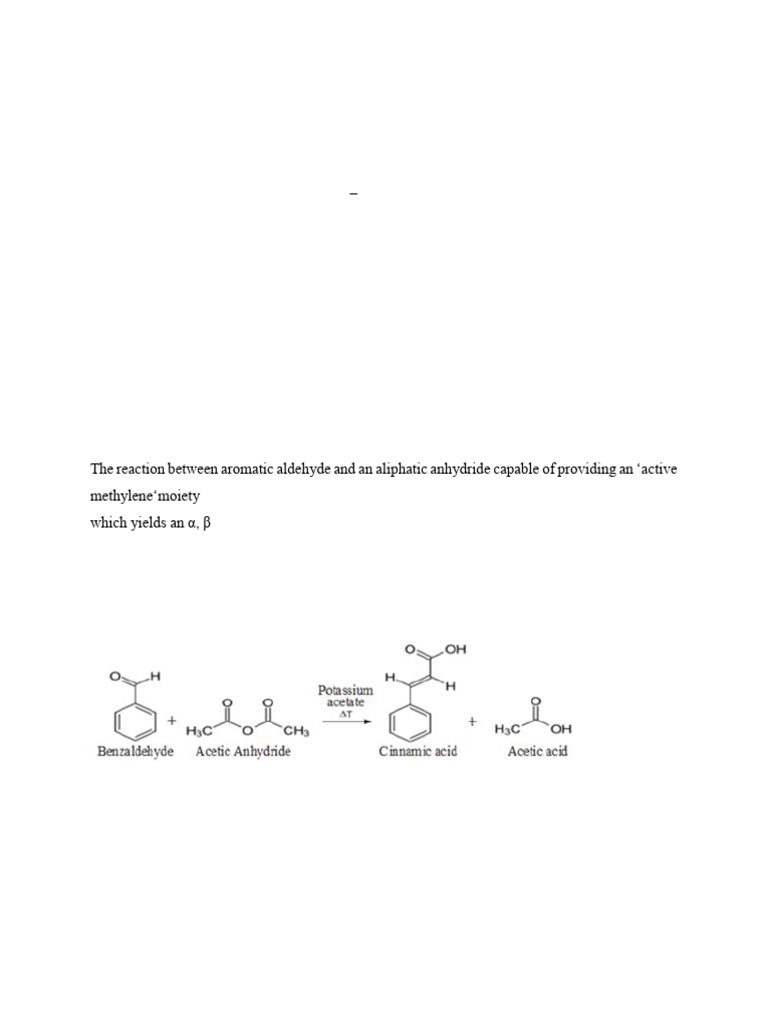 Synthesis of Cinnamic Acid | PDF | Acid | Acetic Acid