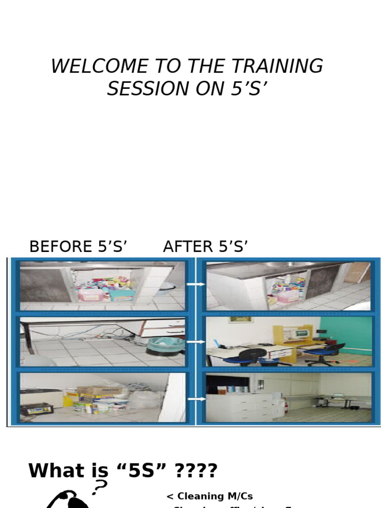 Welcome To The Training Session On 5'S' | PDF