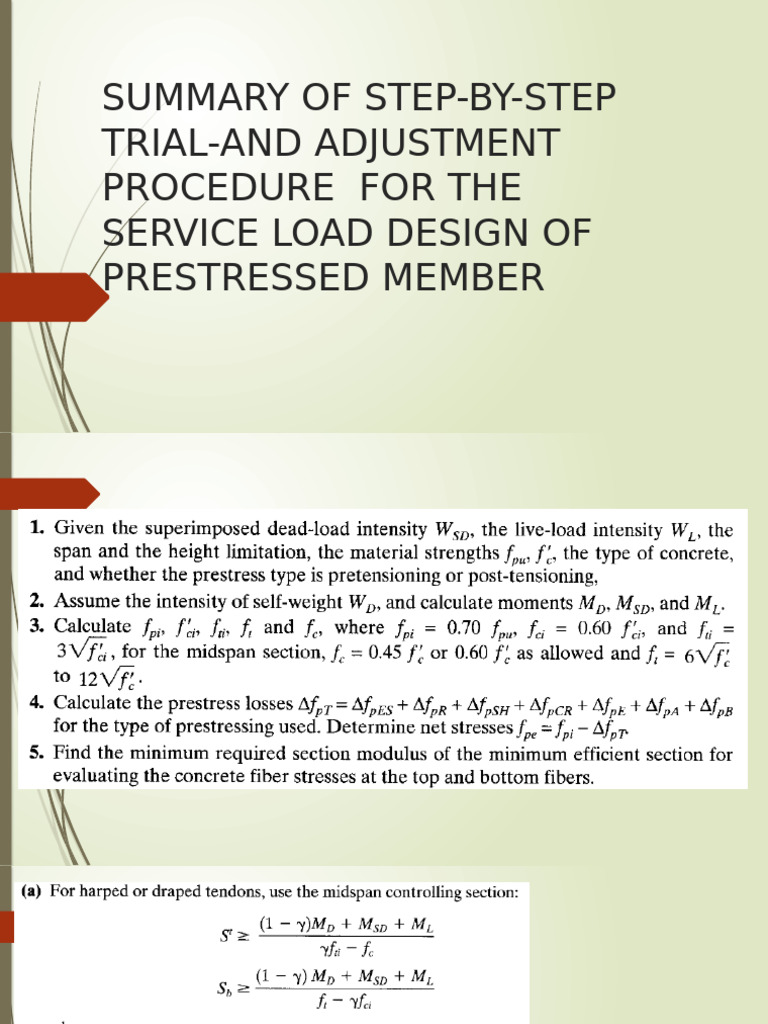 4.2 Summary of Step-By-Step Trial-And Adjustment Procedure For The ...