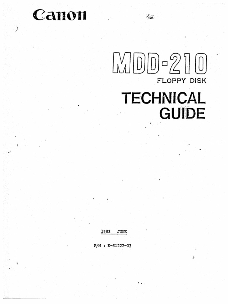 Canon MDD-210 Floppy Disk Technical Guide - June 1983 | PDF | Inductor ...
