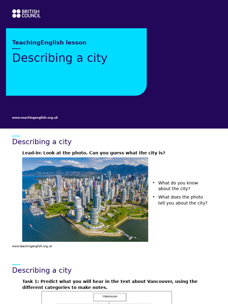 Describing A City Presentation | PDF | Vancouver | Canada