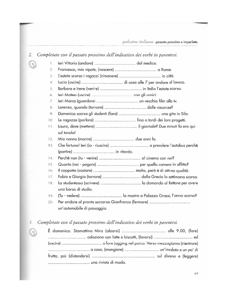 Passato Prossimo Ripasso | PDF