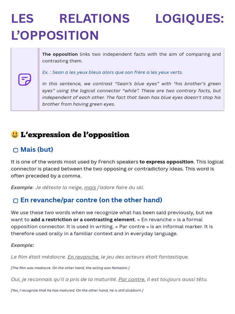 Les Relations Logiques - Part 2 | PDF