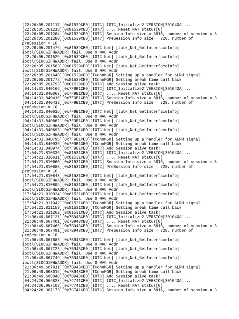 IOTCAPIs Log | PDF | Computer Engineering | Computer Architecture