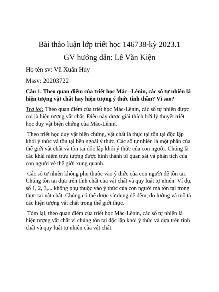 Bai Thao Luan-Vu Xuan Huy 20203722 | PDF