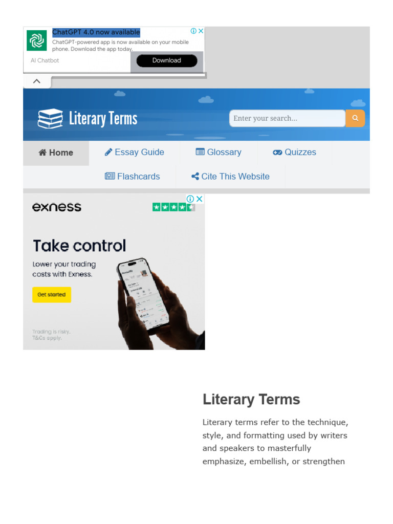 Literary Terms - Definition and Examples of Literary Terms | PDF ...