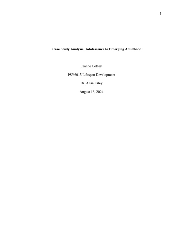 Adolescent Development Case Study | PDF | Adolescence | Identity ...