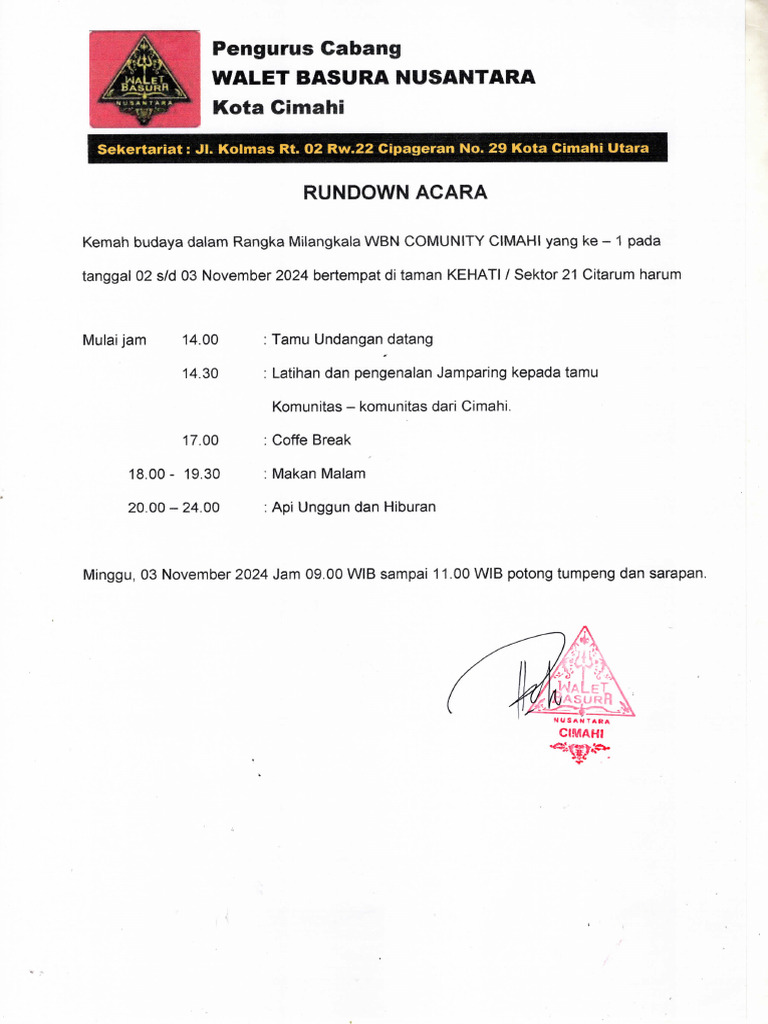 Rundown Acara | PDF