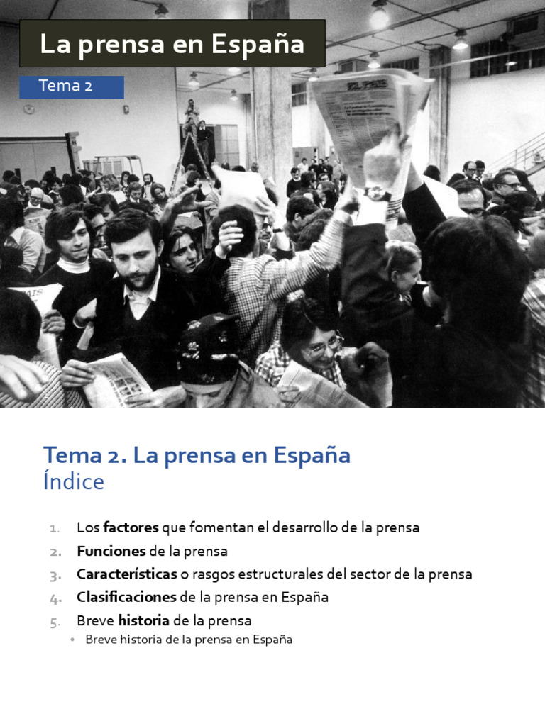 Evolución y Funciones de la Prensa Española | PDF | España franquista ...