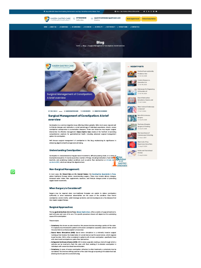 Surgical Options for Constipation | PDF | Constipation | Clinical Medicine