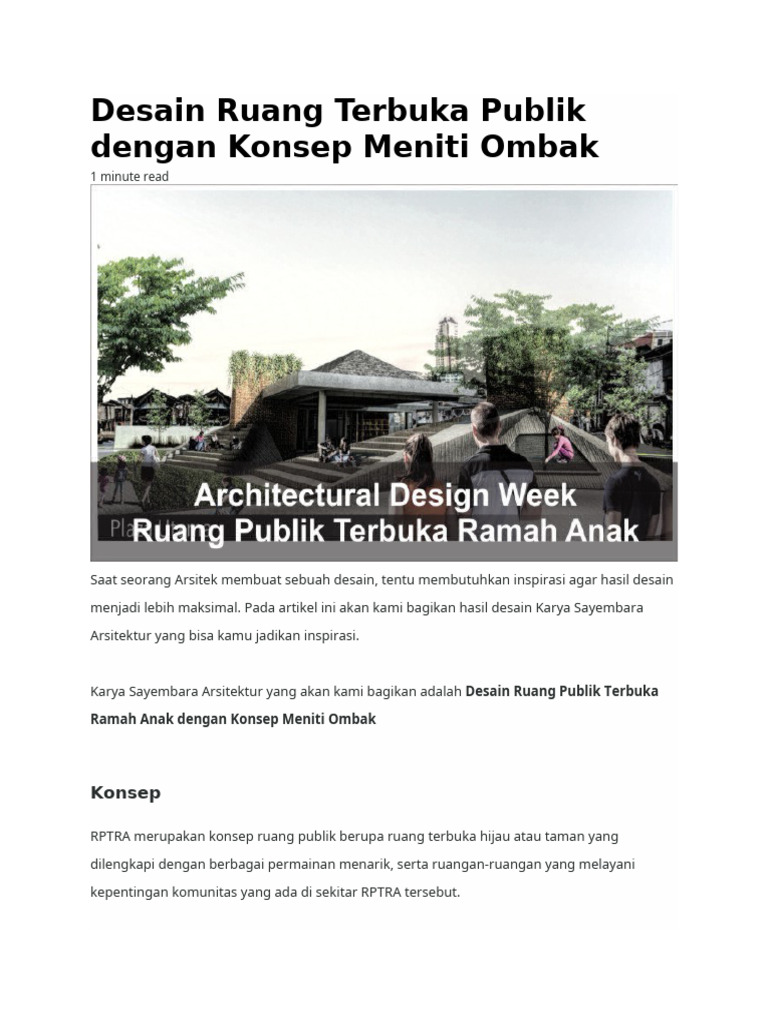 Desain RPTRA Meniti Ombak | PDF