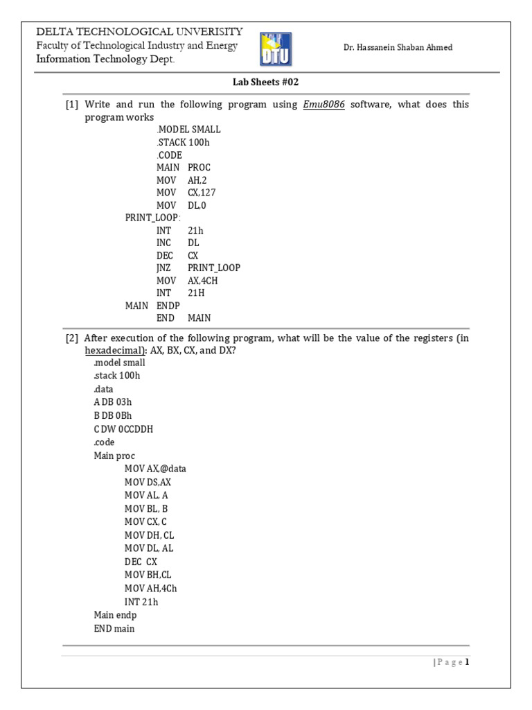Lab Sheets #02 | PDF