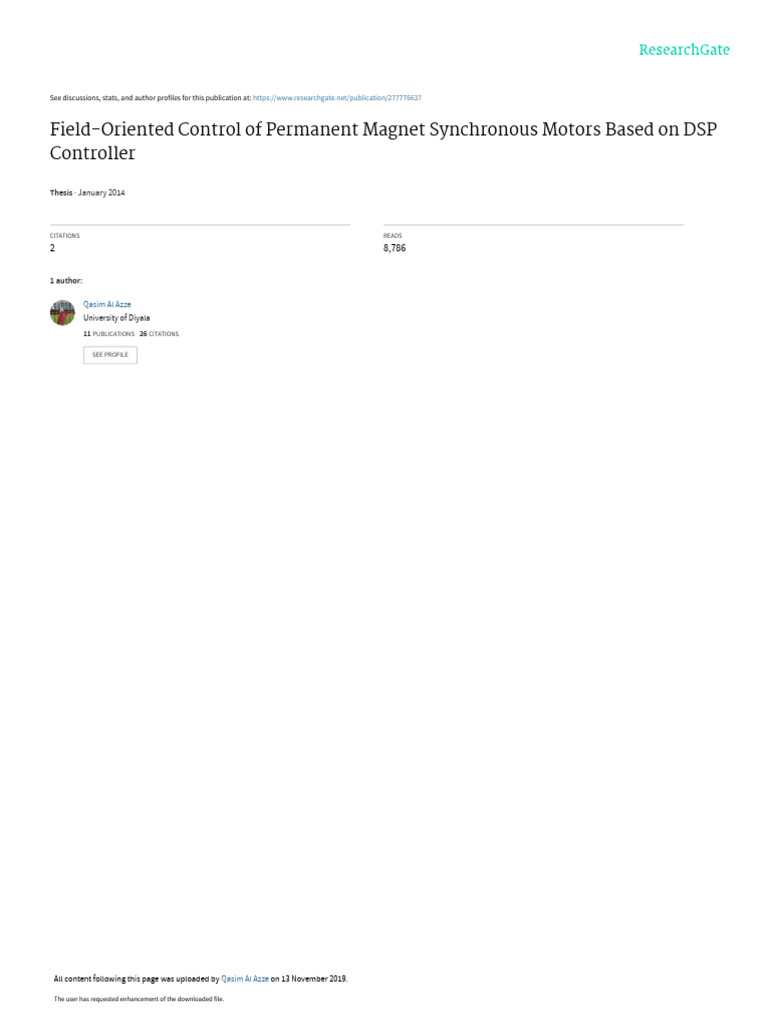 2 Main - EV - Project - FOC - PMSM Behave Like A DC Motor | PDF ...
