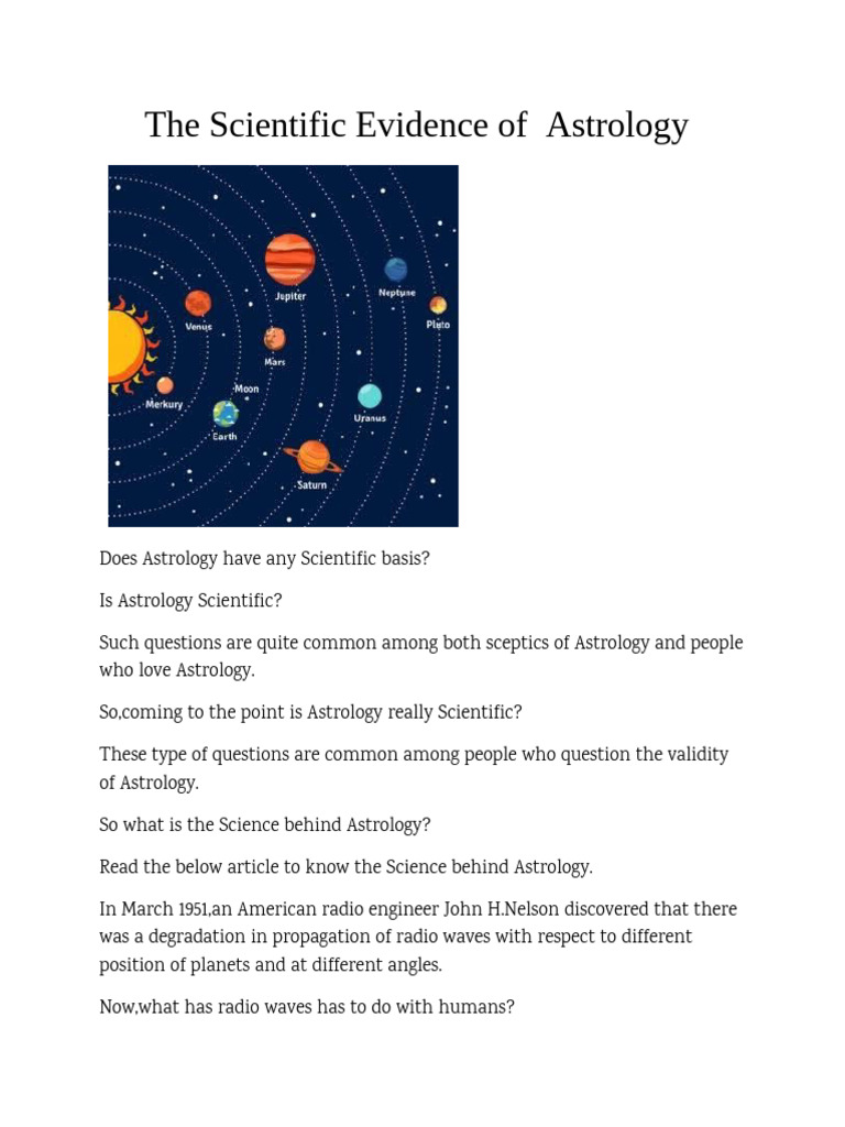 The Scientific Evidence of Astrology | PDF | Earth's Magnetic Field | Sun