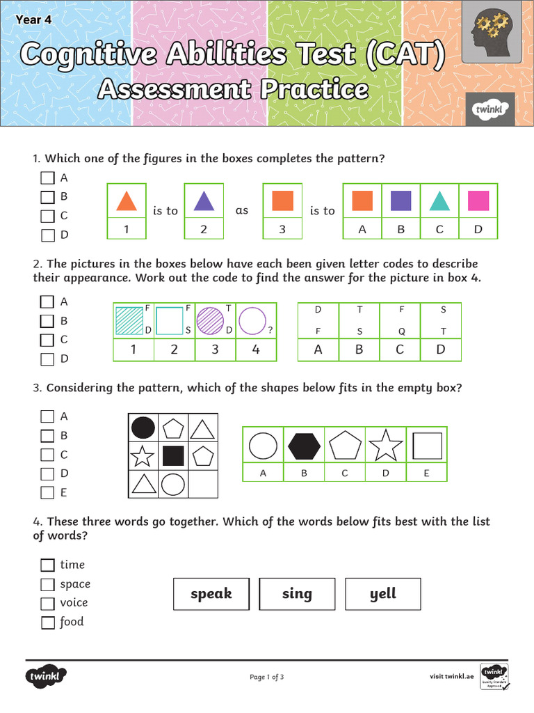 AR T 1713731717A Ar T 1713731717 Year 4 Cognitive Ability Test Cat ...