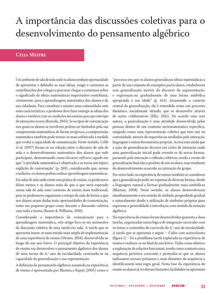 Discussões Coletivas em Ensino Matemático | PDF | Números | Lição