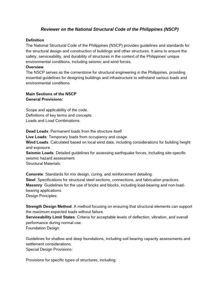 BSD Reviewer | PDF | Building Insulation | Structural Load