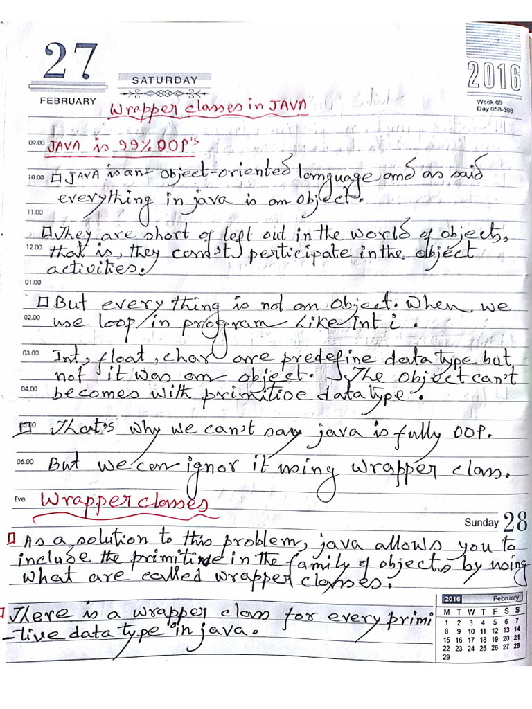 Wrapper Class in Java | PDF