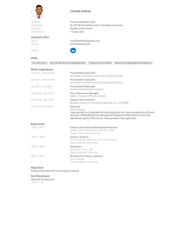 Zohaib Ahmad | PDF | Business