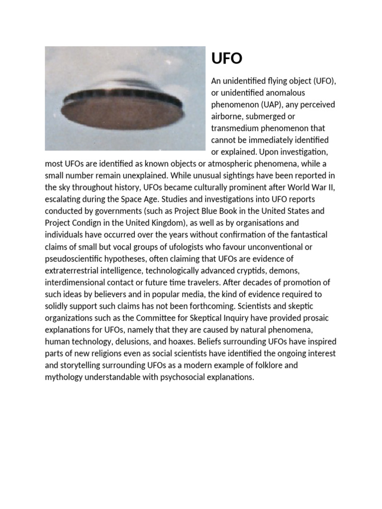UFO | PDF