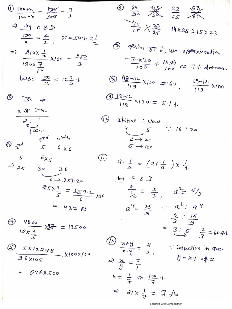 Percentage HandWritten Notes | PDF