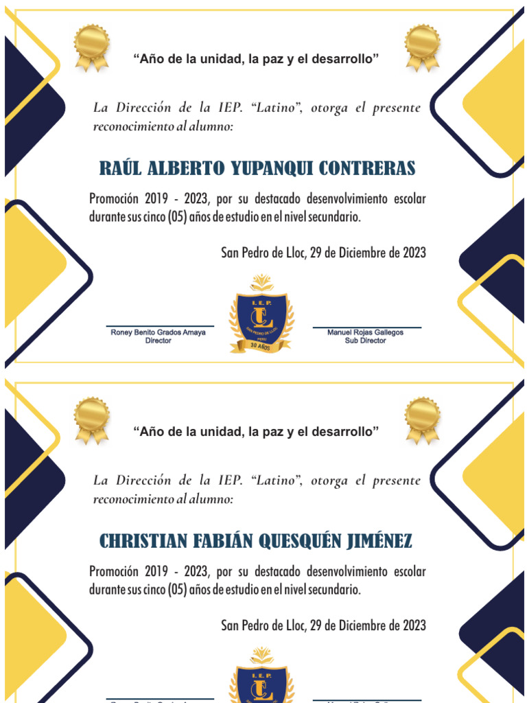 Diploma de Honor - Cuadro de Merito | PDF | Ciencias sociales