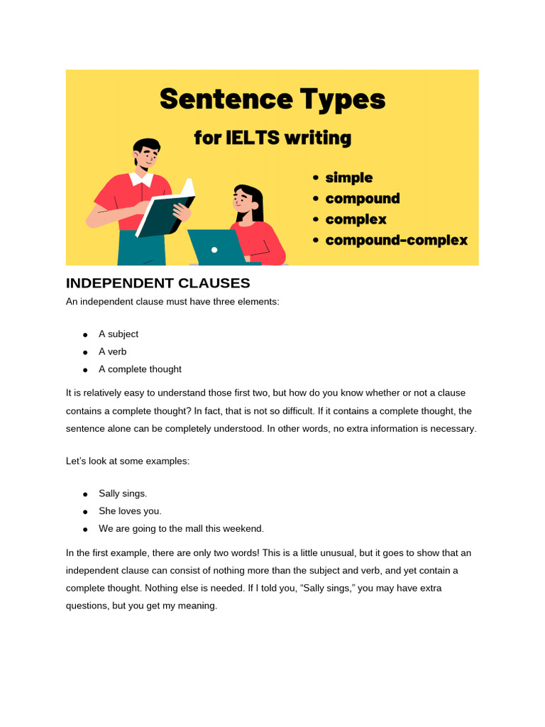 Sentence Types - IELTS Grammar | PDF | Linguistic Morphology | Semantic ...
