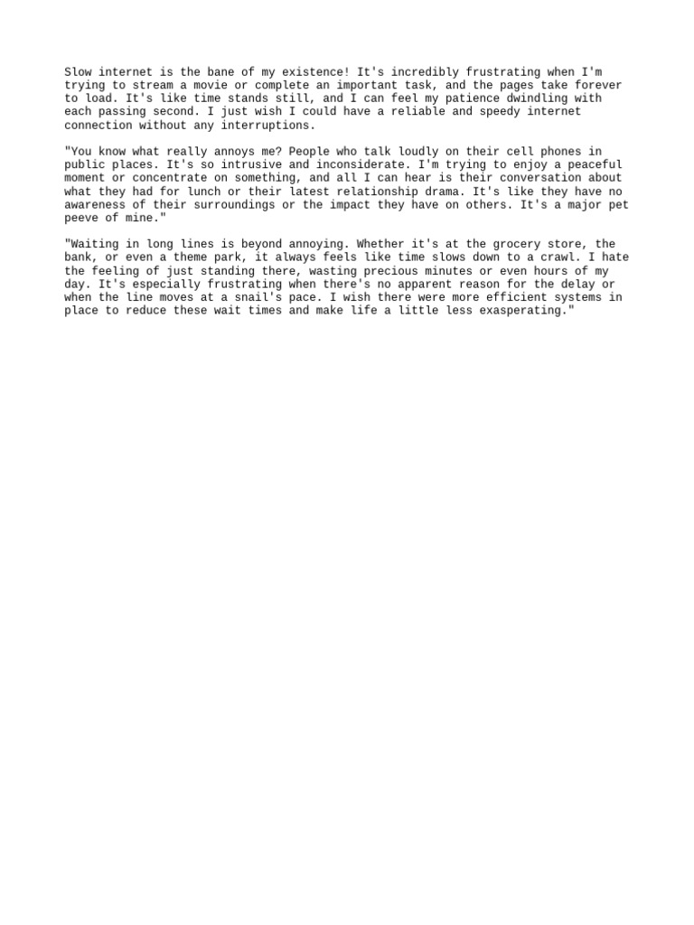 Annoying Things | PDF