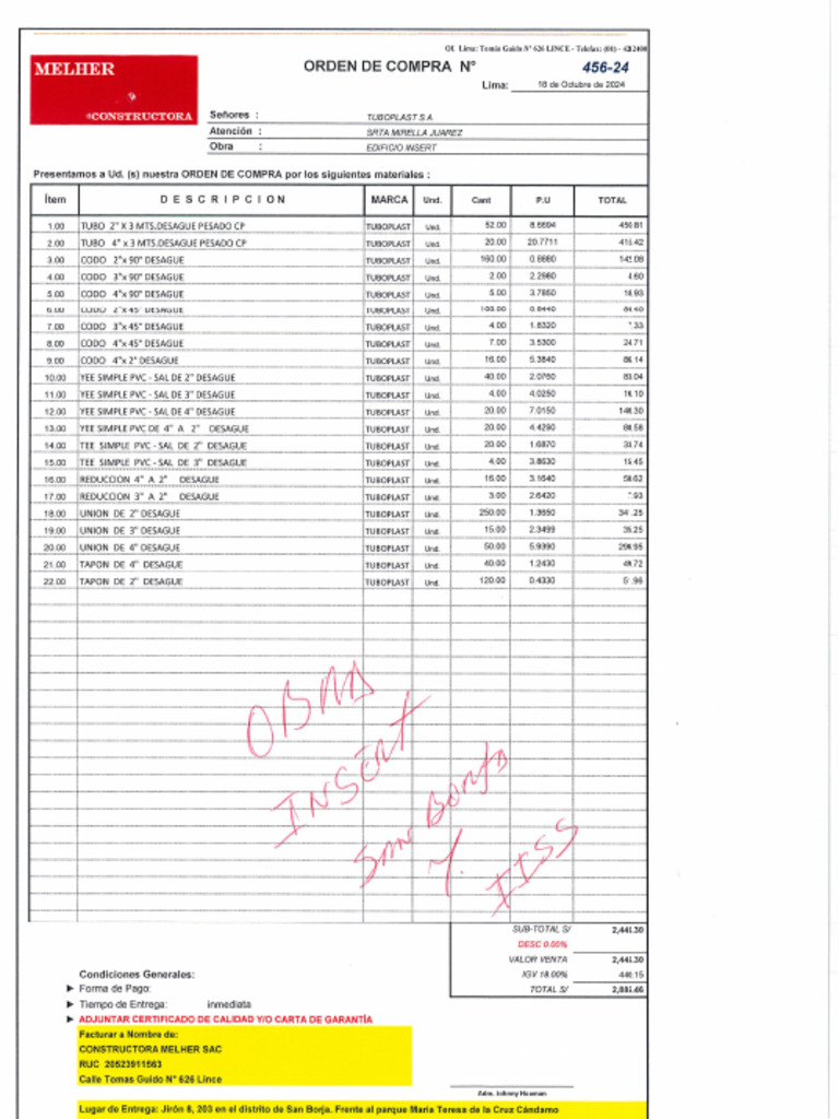 Orden de Compra Modelo | PDF