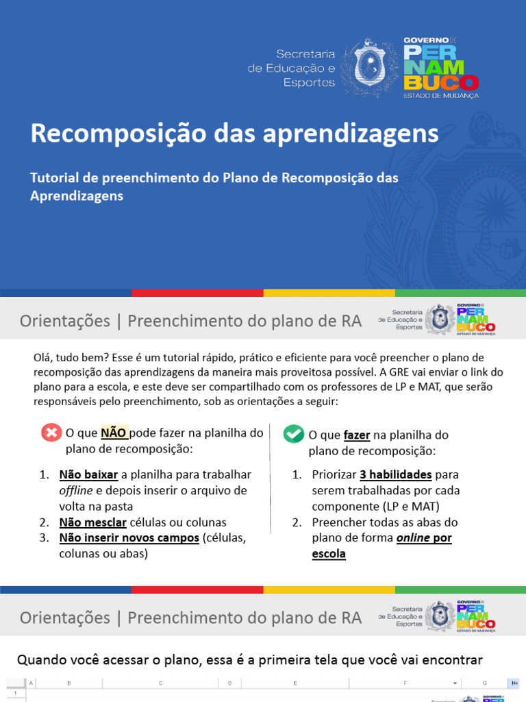 Tutorial para Preenchimento - Plano de RA | PDF | Informática