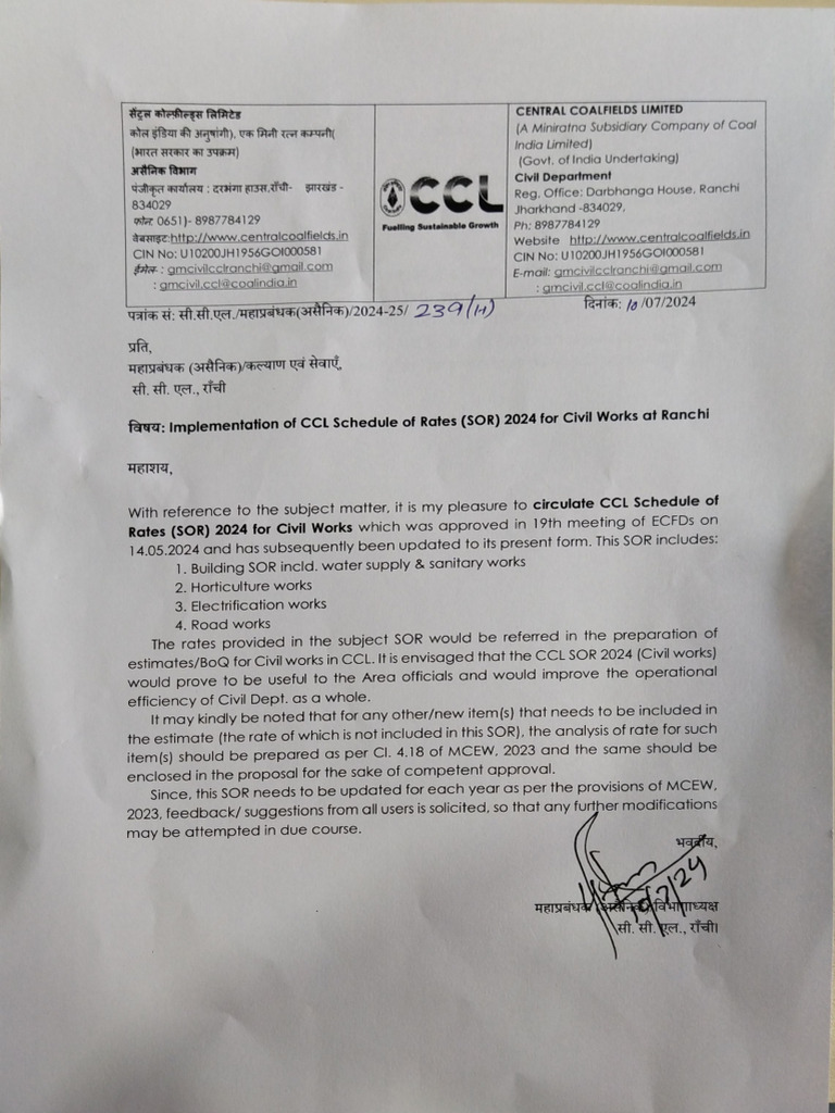 SOR 2024 for Civil Works in Ranchi | PDF | Construction Aggregate ...