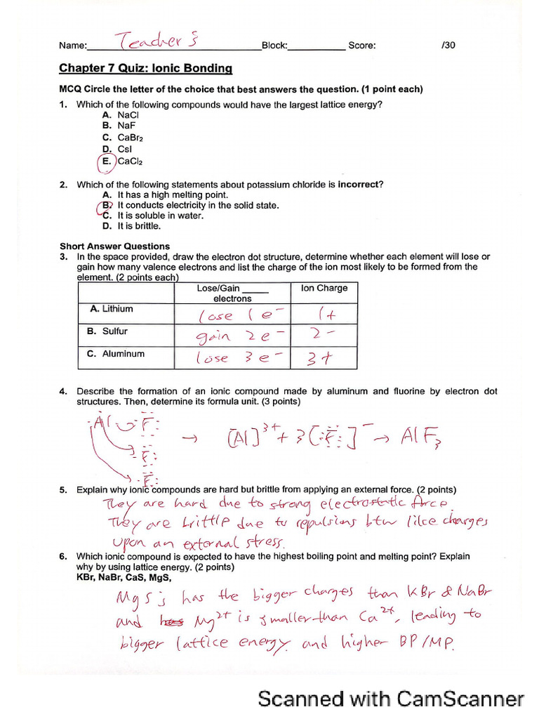 (Ch.7 Quiz - ANSWERS | PDF