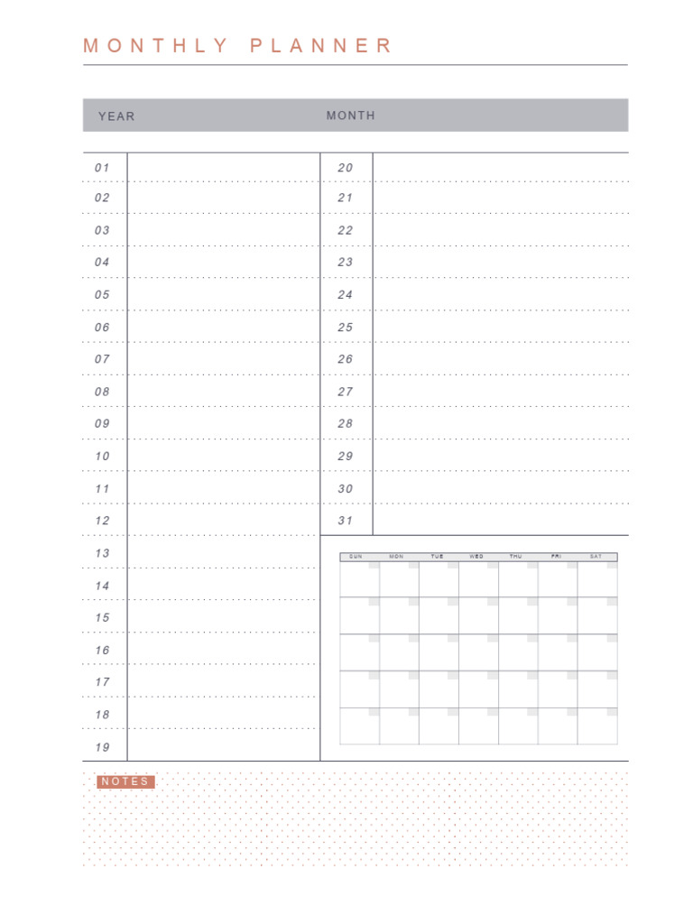 Pam's Monthly Plan | PDF