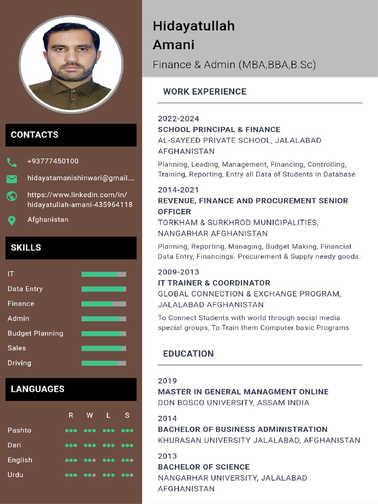 Hidayatullah Amani Resume | PDF