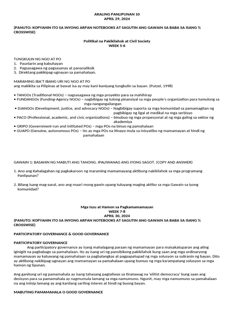 Arpan 10 Lecture and Activities | PDF